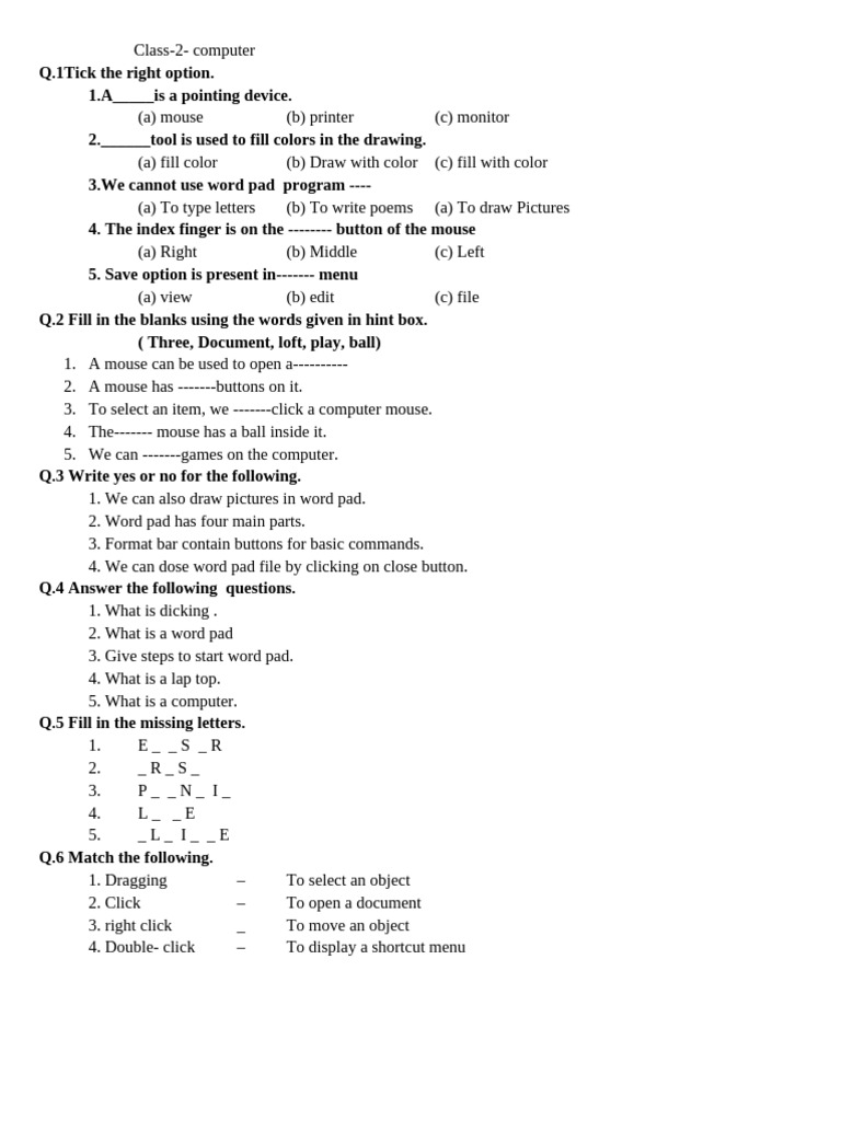 Class2 Computer 2025 Sakshi Sharma | PDF