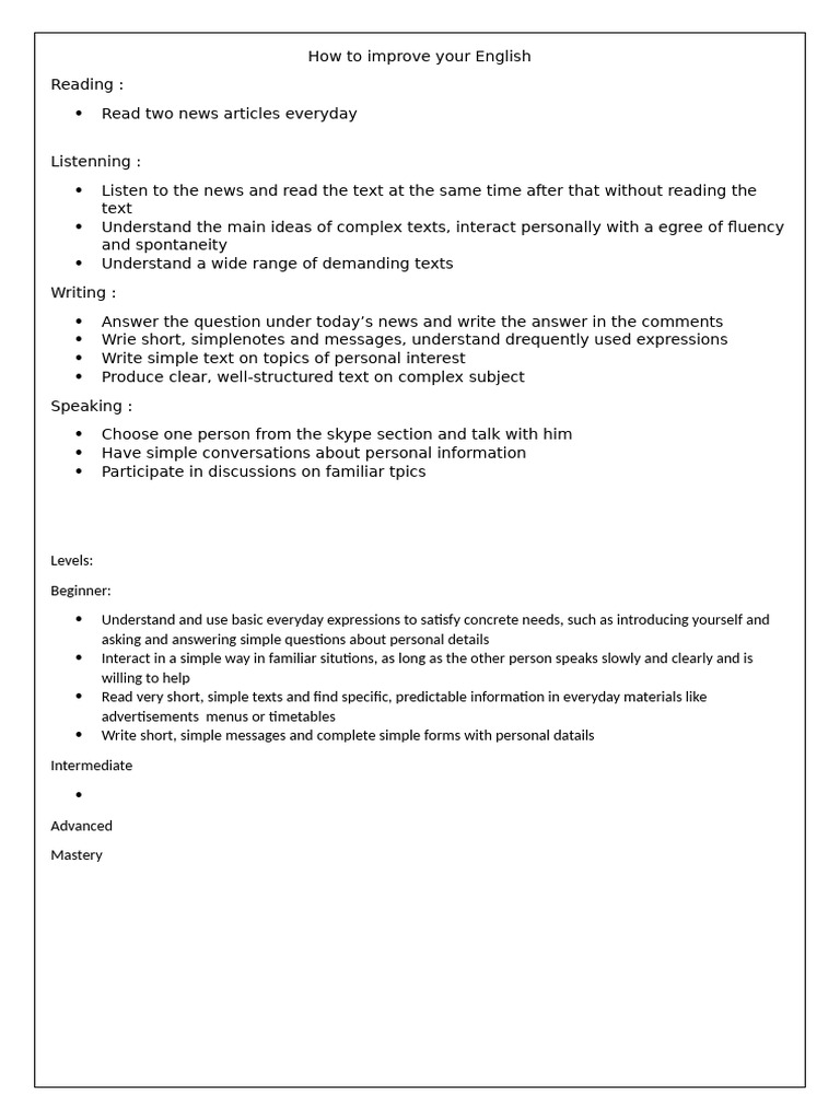 How To Improve Your English | PDF