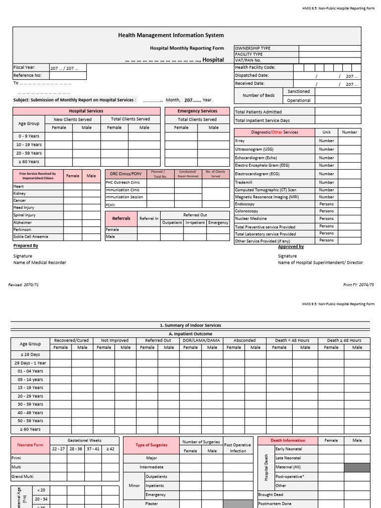 HMIS Form For Clinic | PDF