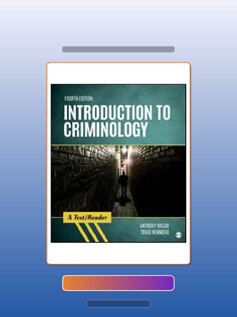 Introduction To Criminology A TextReader 4th Edition Anthony Walsh ...