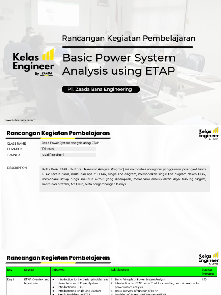 Silabus - Basic Power System Analysis Using ETAP | PDF | Electrical Engineering | Electricity