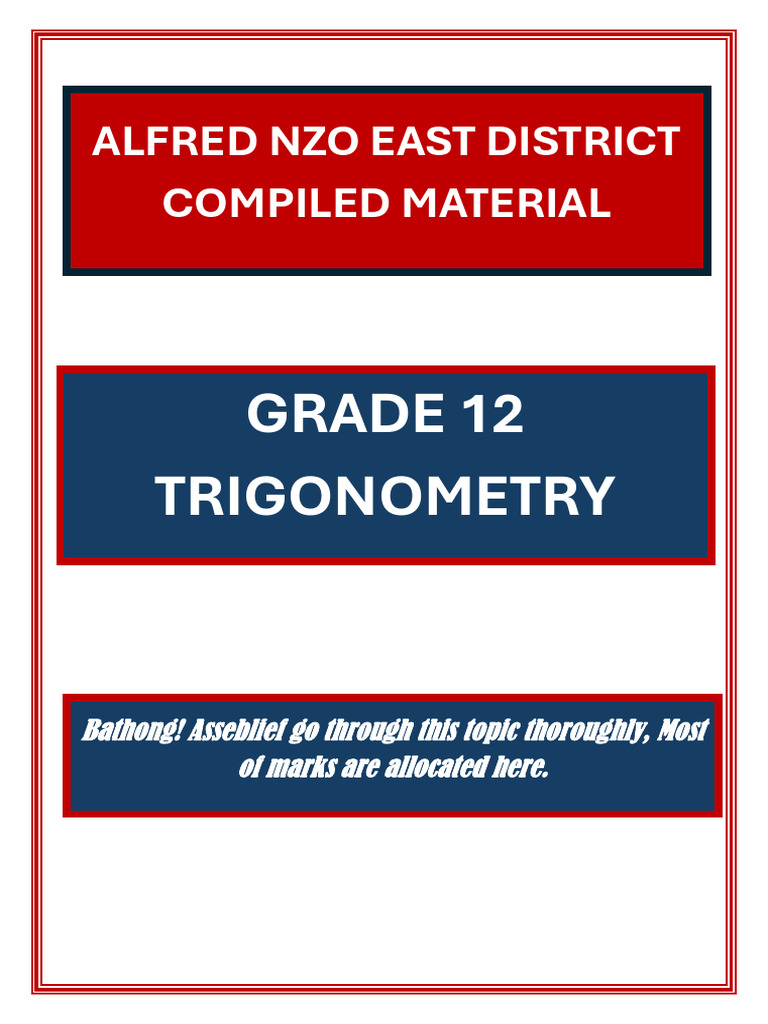 Trig PDF Weekend Camp Ane District | PDF | Mathematical Analysis | Elementary Geometry