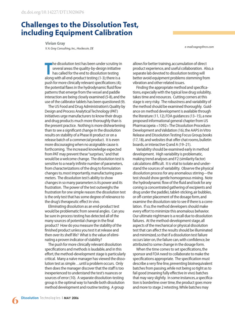 Challenges in Dissolution Testing | PDF | Pharmaceutical Industry ...
