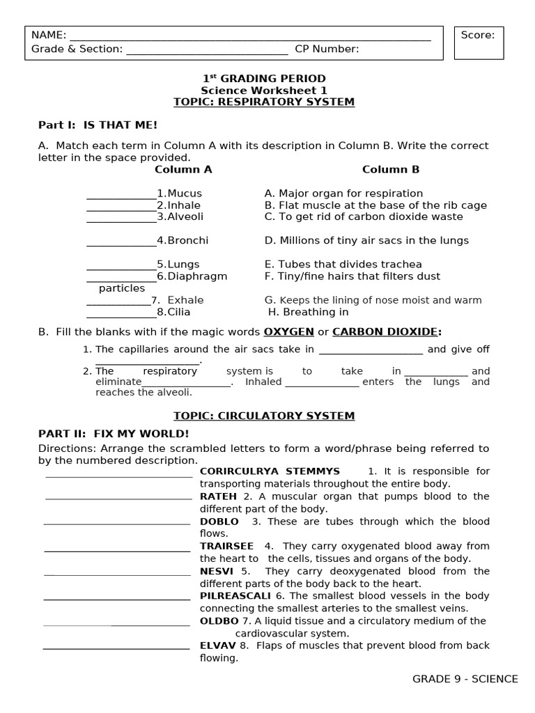 Learning Activity Sheets - G9 - Q1 - Week1-6 | PDF | Cellular ...