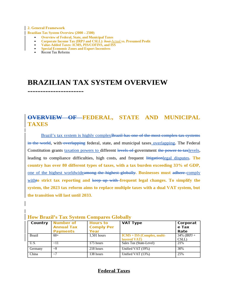 Brazil's Complex Tax System Overview | PDF | Taxes | Tax Deduction