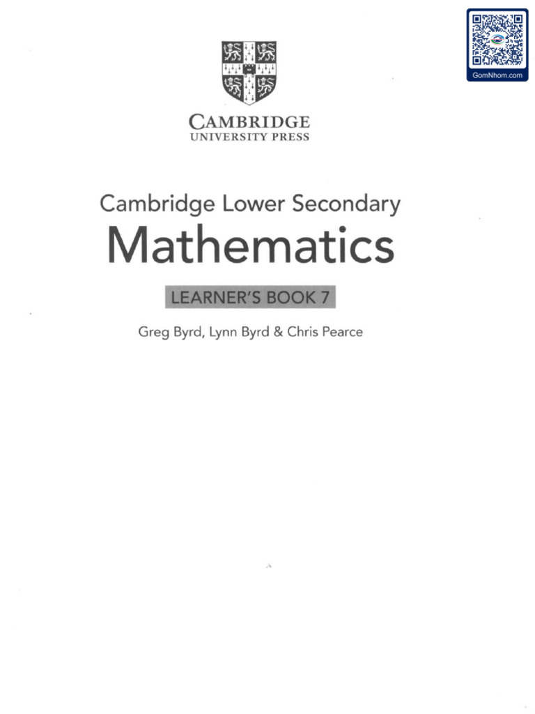 Cambridge Lower Secondary Mathematics 7 Learners Book 2nd Edition 2021 ...