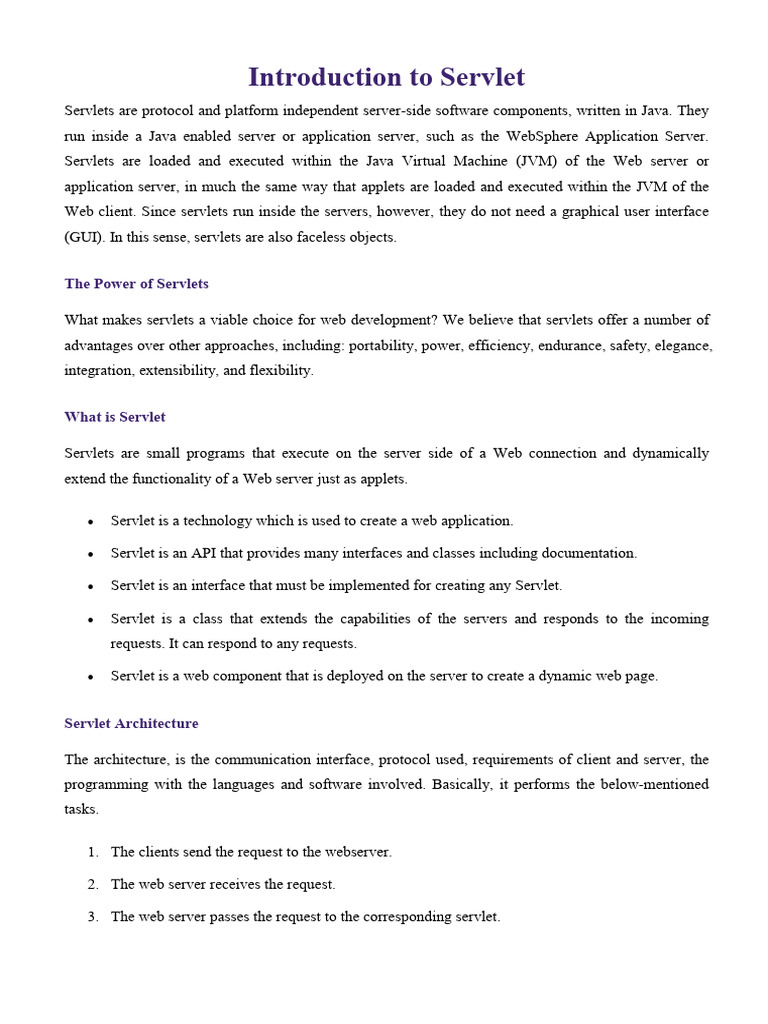 Introduction To Servlet | PDF | Networking | Web Server