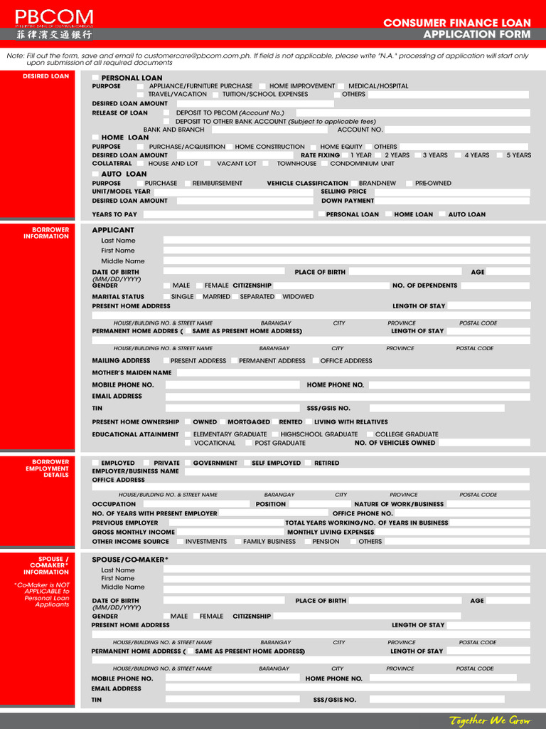 CFG Application Form Fillable New 3 | PDF