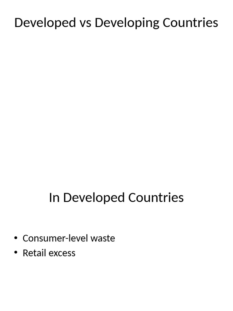 05 Food Waste in Developed Vs Developing Countries | PDF