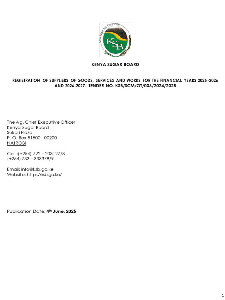 Registration of Suppliers For Good Works and Services | PDF | Bankruptcy