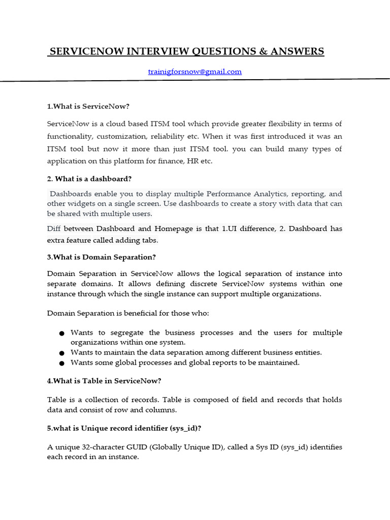 ServiceNow SLA Interview Questions | PDF | Service Level Agreement ...