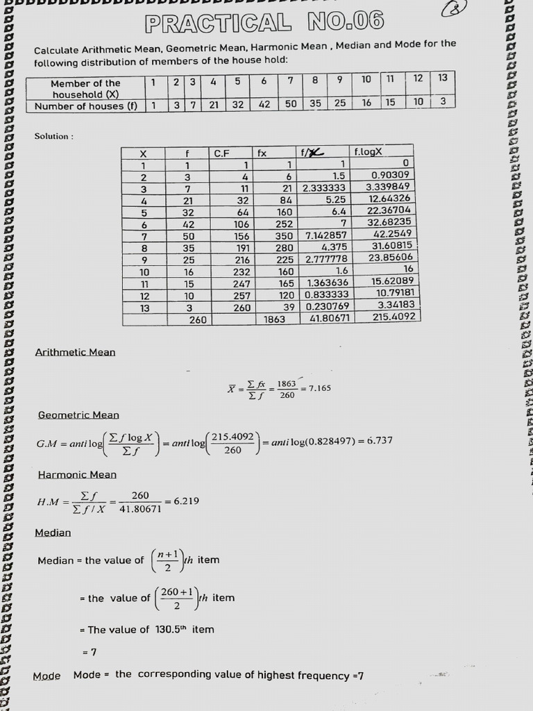 Statistics Practical From 6-10 | PDF