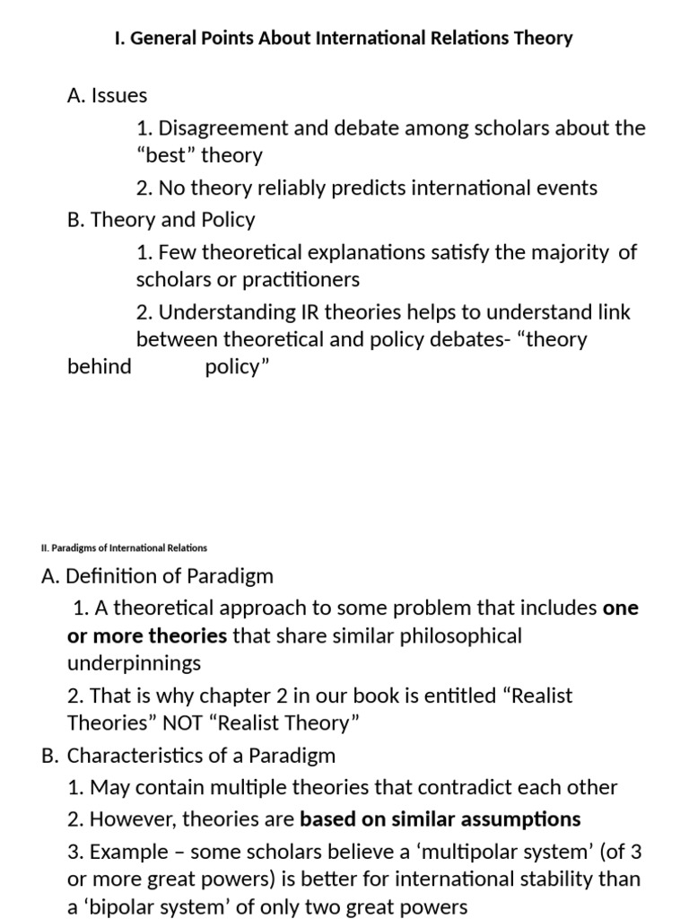 Week 2B Realist Theories | PDF | International Relations | Theory