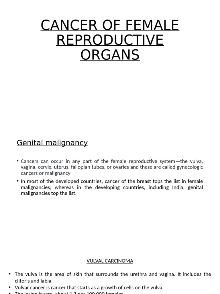 Female Reproductive Organ Cancers Overview | PDF | Radiation Therapy ...