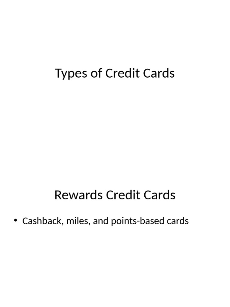 Types of Credit Cards | PDF
