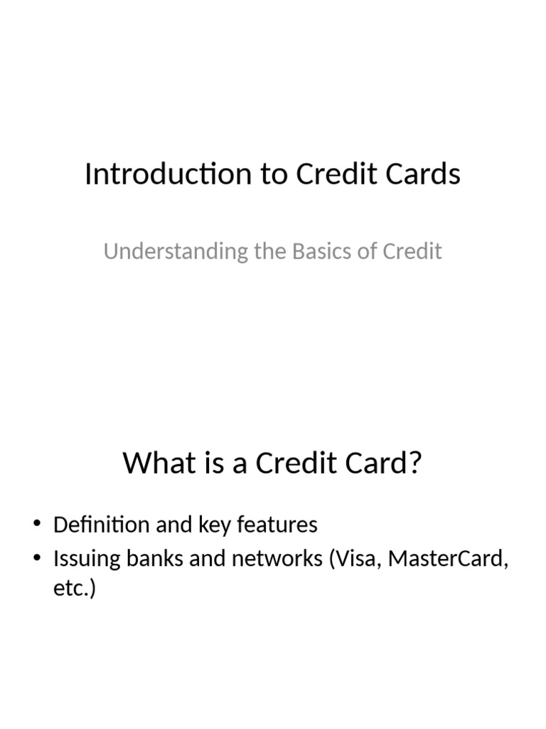 Introduction To Credit Cards | PDF