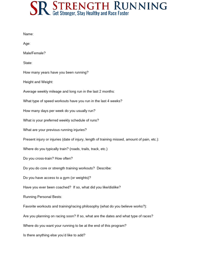 IP Coaching Questionnaire | PDF