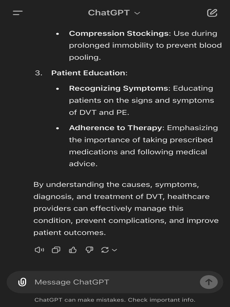 DVT Management and Education | PDF