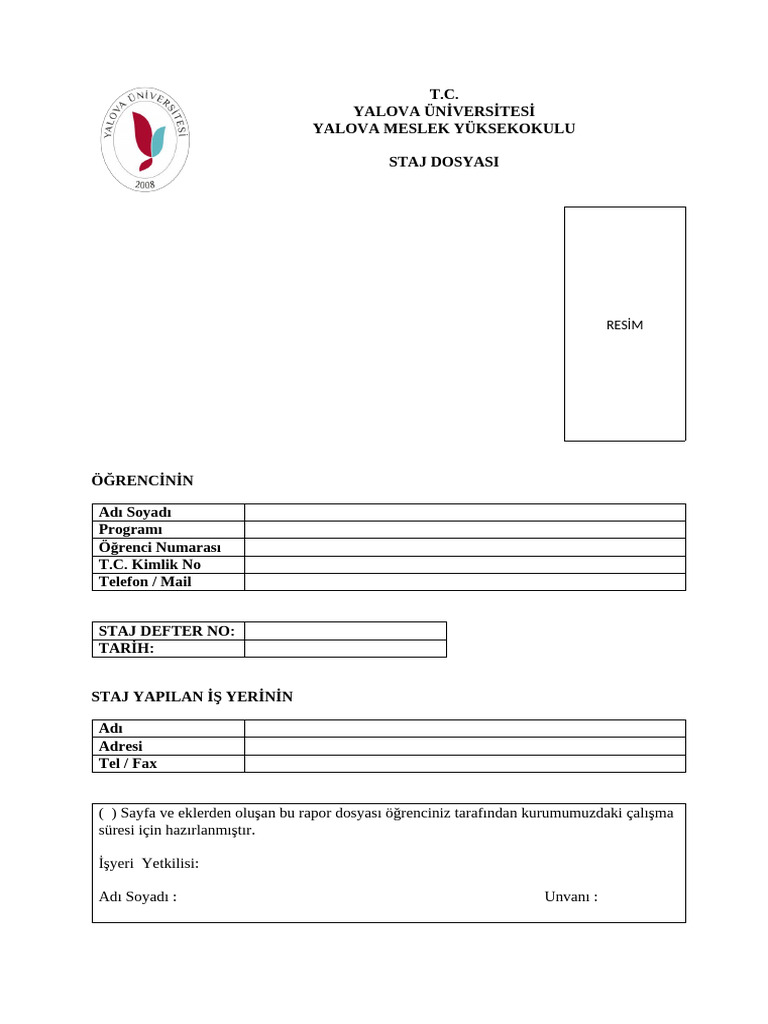 Staj Dosyası | PDF