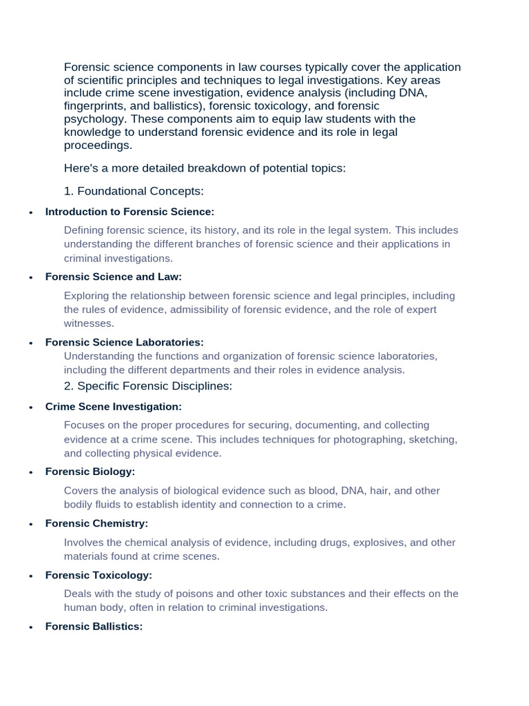Forensic Science in Law Education | PDF | Forensic Science | Crime Scene