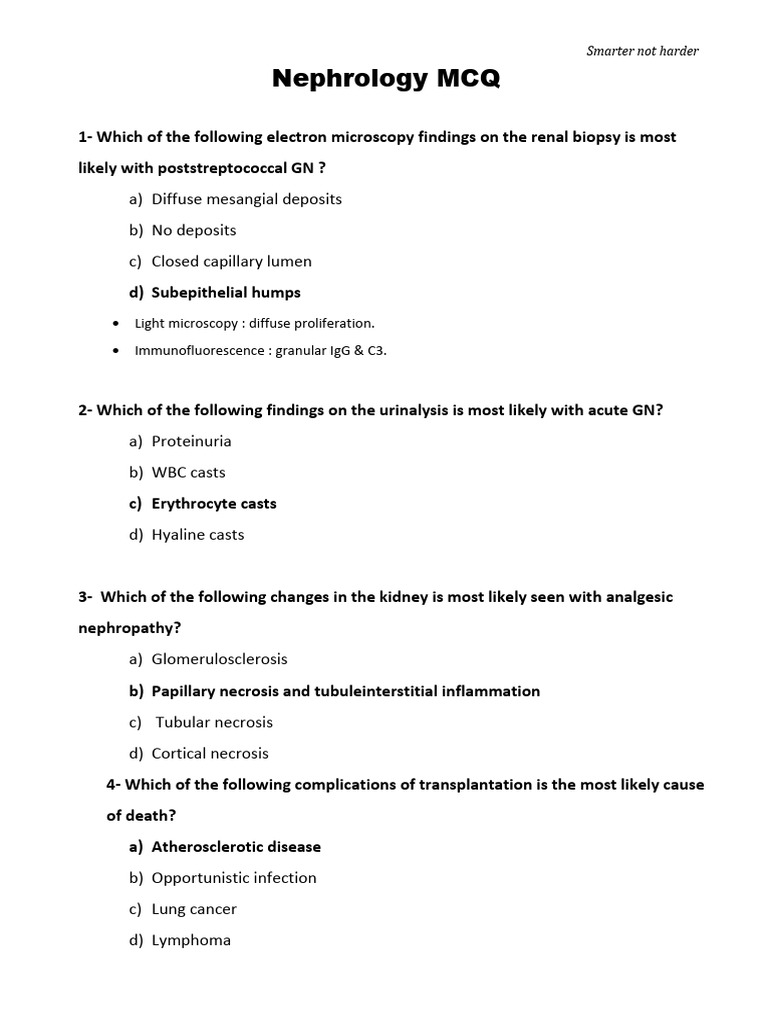 DR A-Mwafy 2 Nephro DR Mwafy MCQ | PDF | Kidney Disease | Kidney