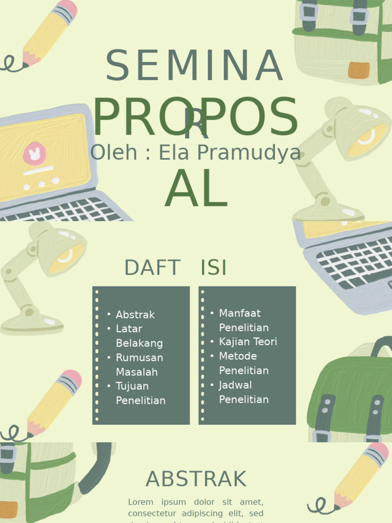 Hijau Ilustrasi Animasi Seminar Proposal Presentasi - 20250605 - 212616 - 0000 | PDF