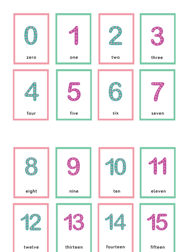 Colorful Fun English Numbers Flashcards | PDF