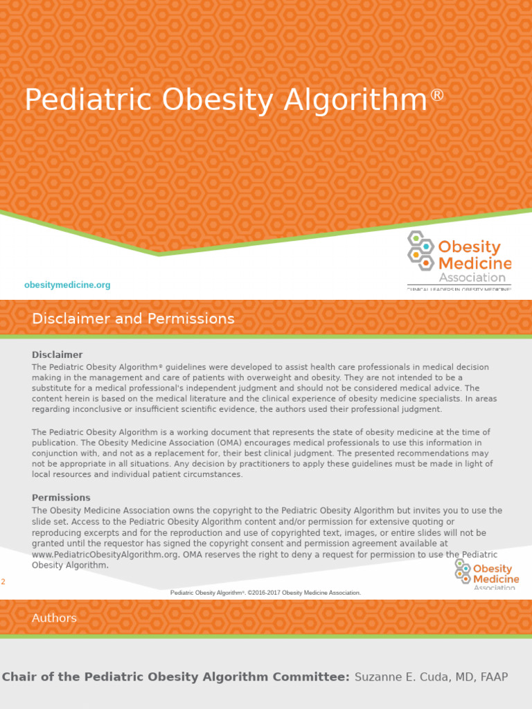 OMA Pediatric Obesity Algorithm | PDF | Body Mass Index | Obesity