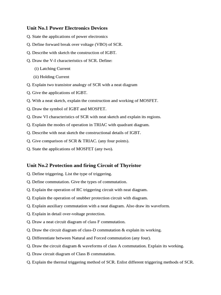 FPE Chapterwise Question Bank | PDF | Power Inverter | Rectifier