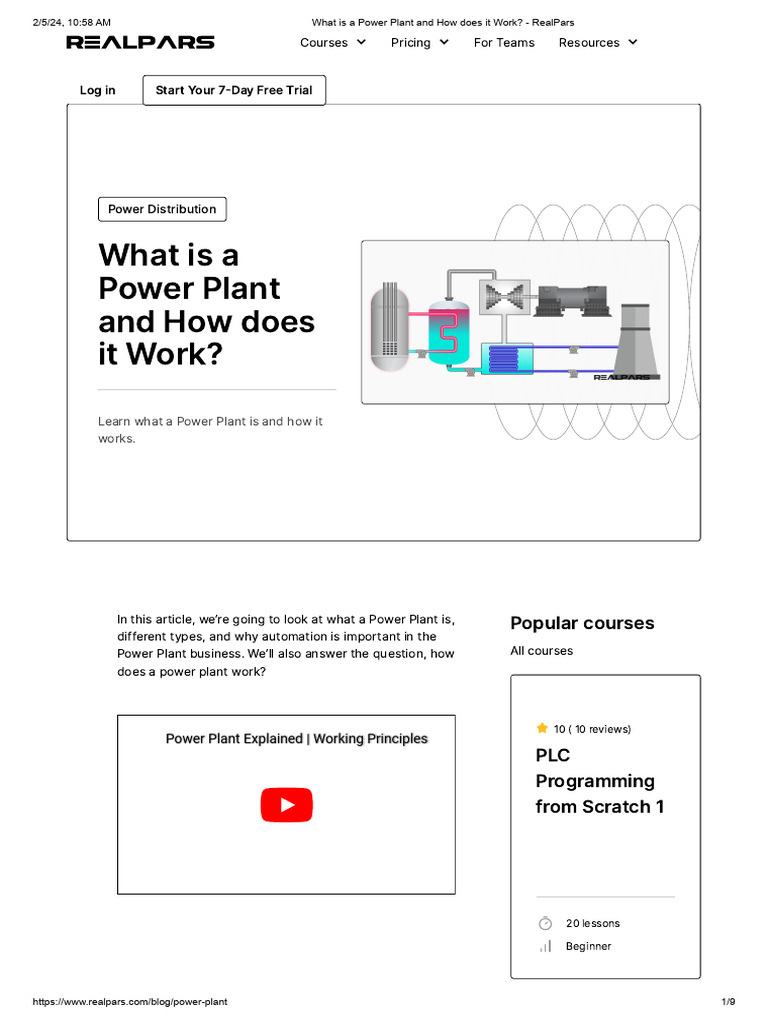 What Is A Power Plant and How Does It Work - RealPars | PDF | Power ...