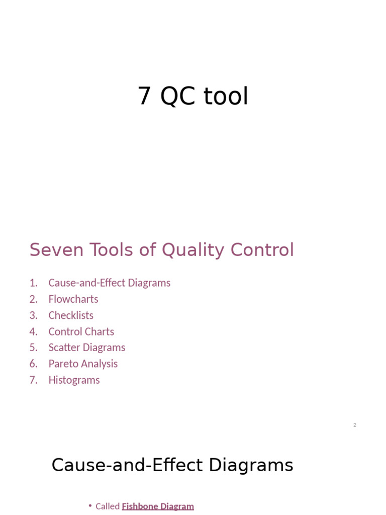 Seven Essential Quality Control Tools | PDF