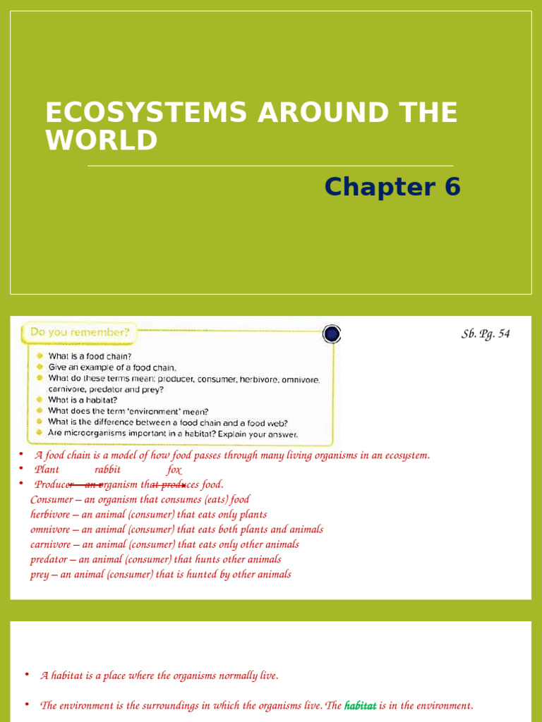 Chap 6 Ecosystems Around The World | PDF | Foods | Ecosystem
