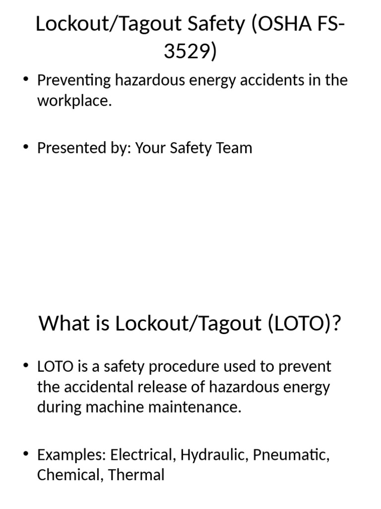 LOTO Safety Procedures and Importance | PDF