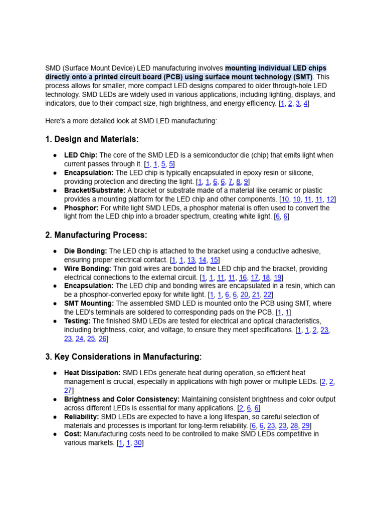 Paper On SMD Led Manufacturing | PDF | Light Emitting Diode | Printed ...