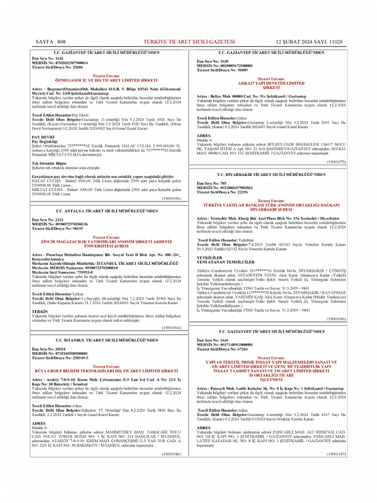 Özmegaser Hisse Devri 2024 | PDF