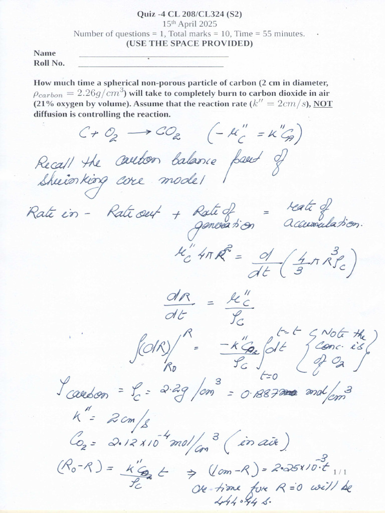 Quiz 4 Solution | PDF