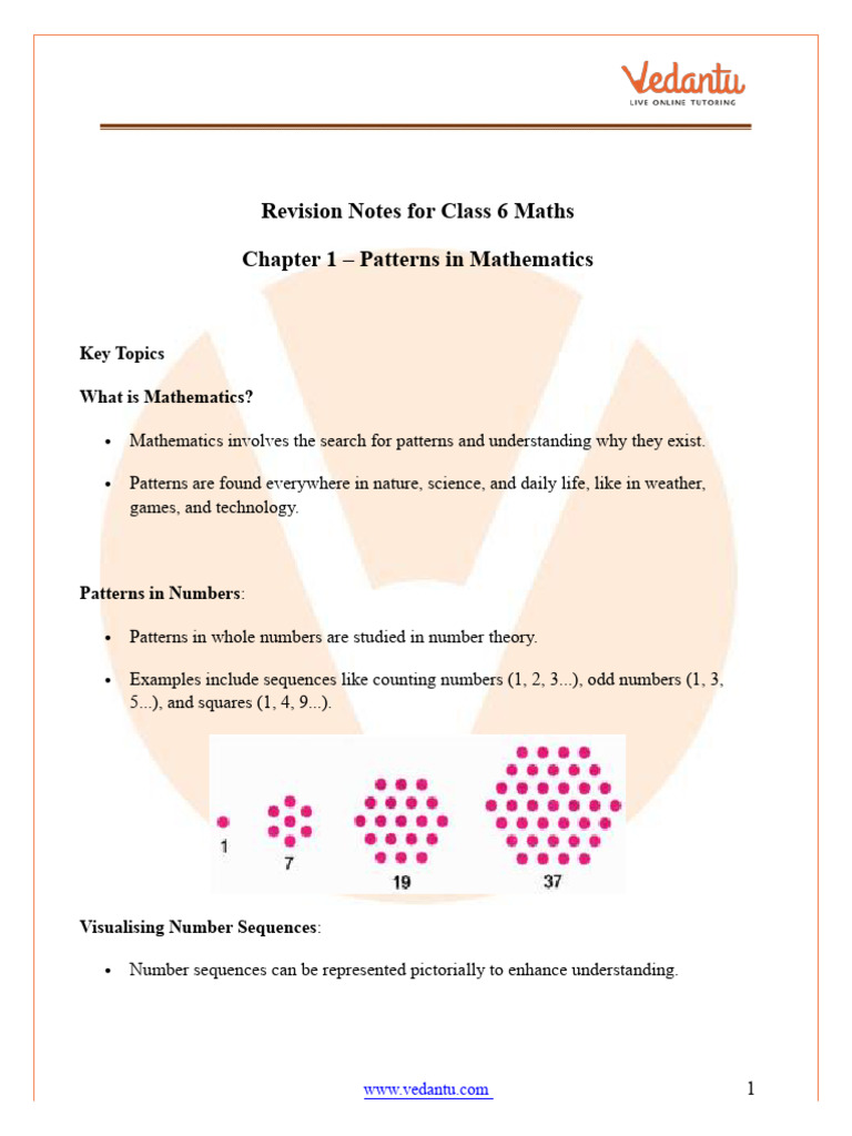CBSE Class 6 Maths Chapter 1 Patterns in Mathematics Notes FREE PDF ...