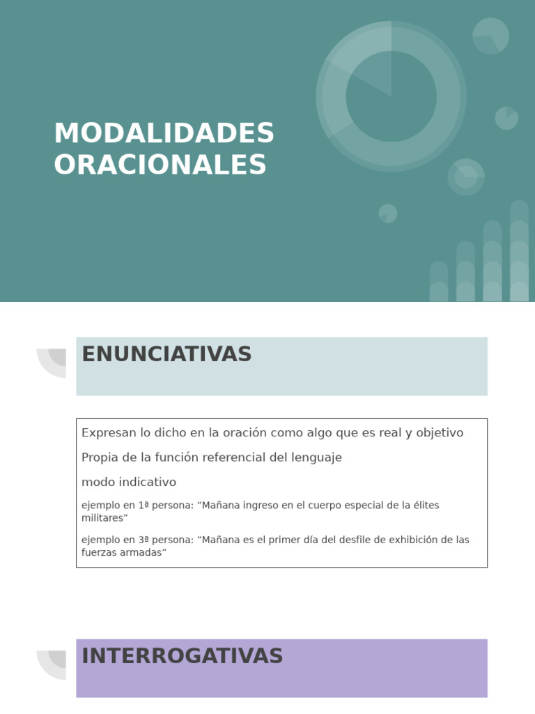 Modalidades Oracionales | PDF