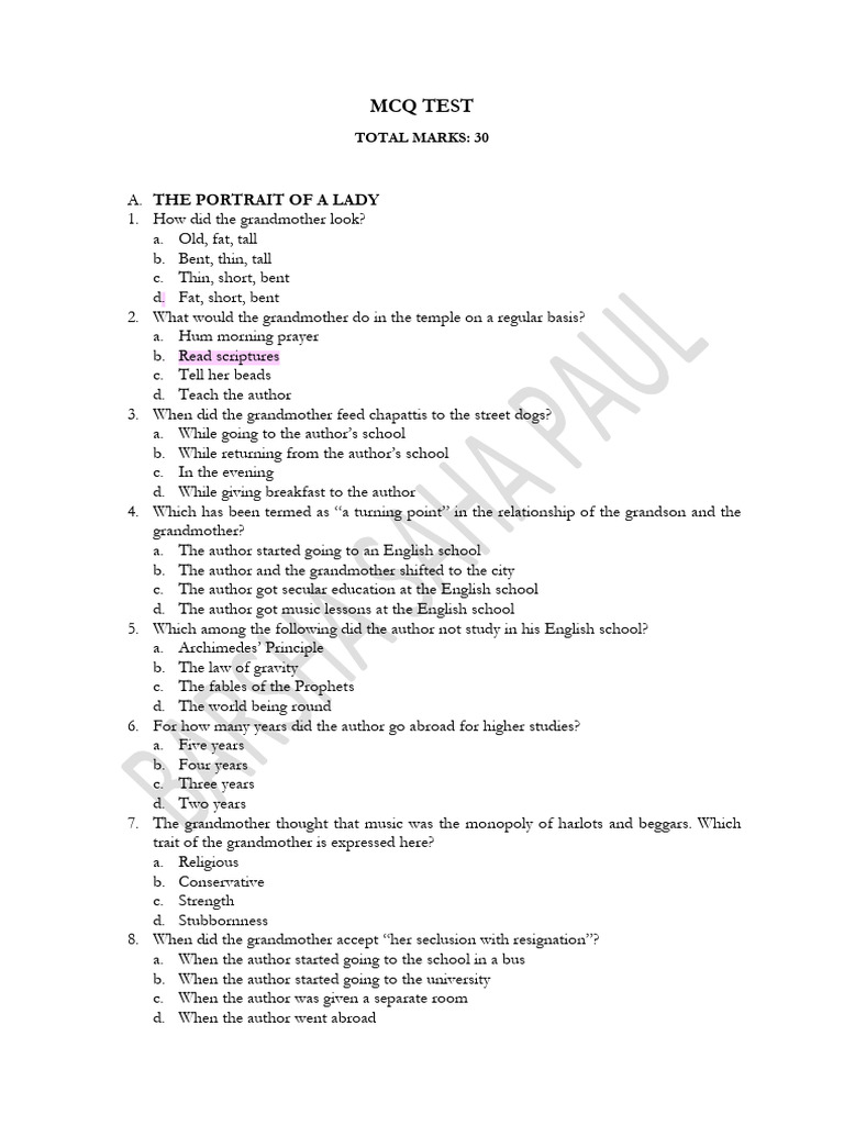 MCQ TEST-portrait, Photograph, Horse | PDF