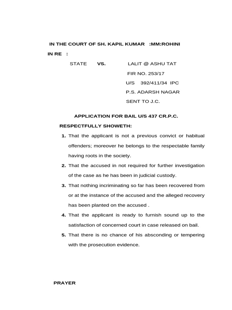 Bail Application 253 437 379 411 Lalit Ashu Tat | PDF
