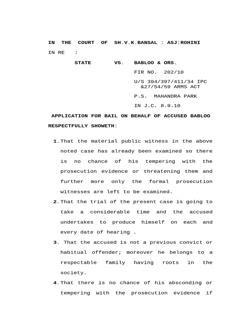 Bail Application 392 397 34 25 27 54 439 Babloo | PDF