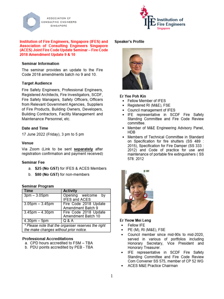 Brochure - IFE ACES Fire Code Update - Final | PDF | Fire Safety | Fires