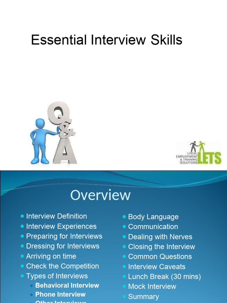 Essential Interview Skills Compressed | PDF | Body Language | Nonverbal ...