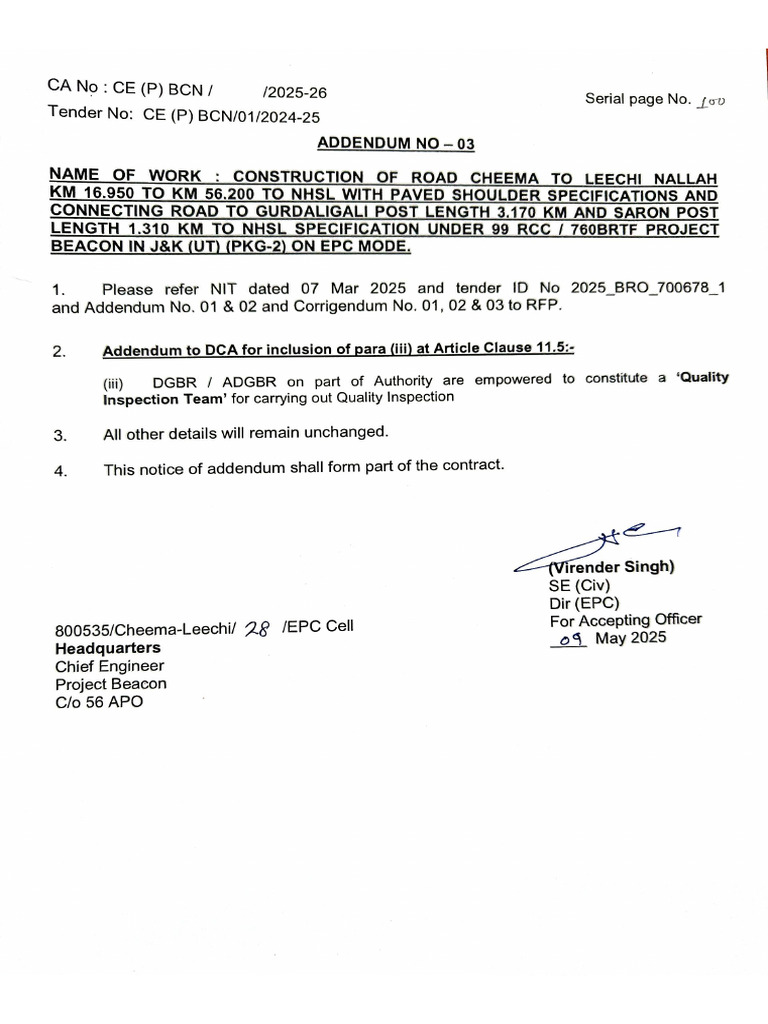 Addendum No 3 | PDF