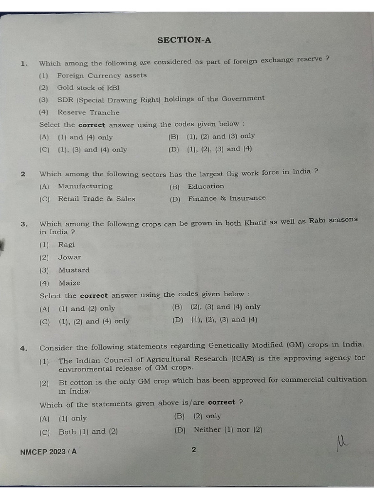 Naan Mudhalvan UPSC QP 2023 | PDF