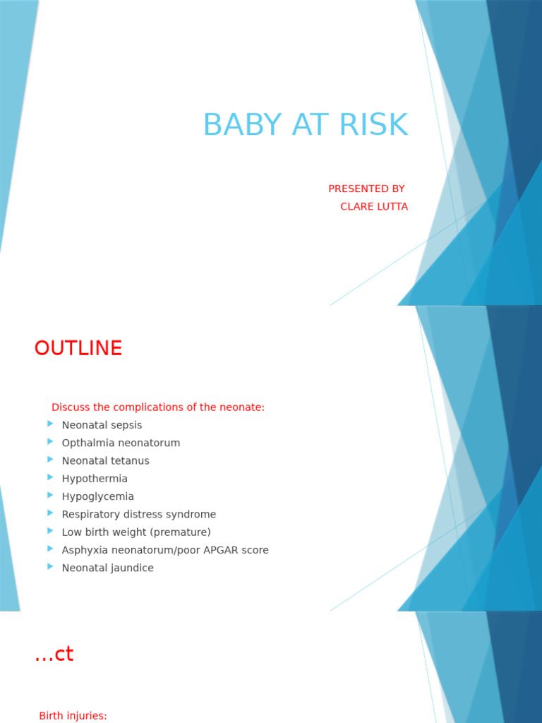 Baby at Risk Notes-1 | PDF | Low Birth Weight | Infants