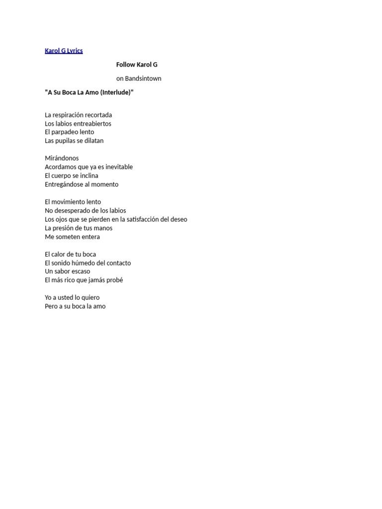 Karol G Lyrics | PDF