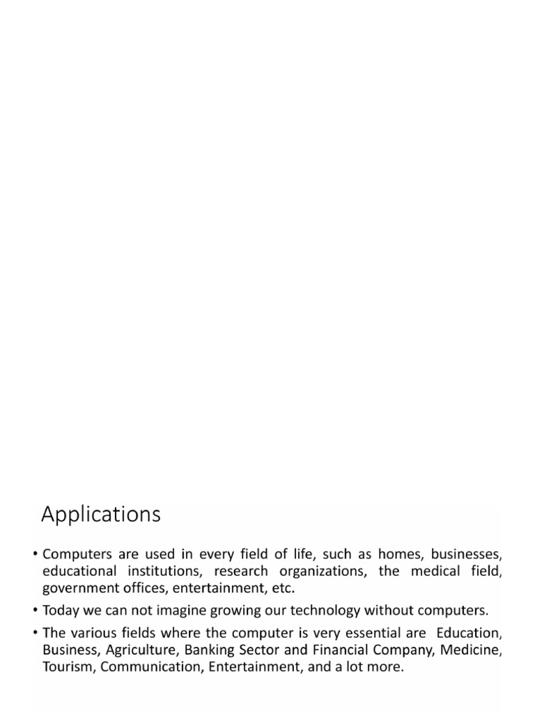 Diverse Computer Applications Overview | PDF