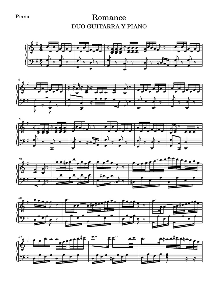 Romance Piano Sheet Music PDF | PDF