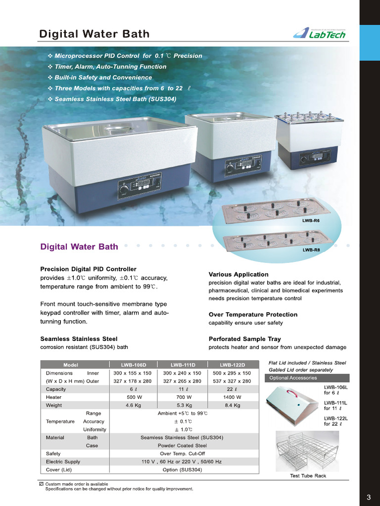 Digital Water Bath LWB | PDF